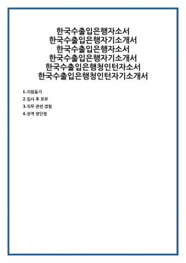 한국수출입은행자소서 한국수출입은행자기소개서 한국수출입은행청인턴자소서 한국수출입은행청인턴자기소개서-1페이지