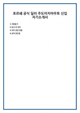 포르쉐 공식 딜러 주도이치아우토 신입 자기소개서-1페이지