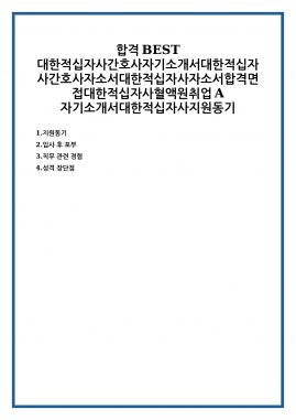 합격BEST대한적십자사간호사자기소개서대한적십자사간호사자소서대한적십자사자소서합격면접대한적십자사혈액원취업A자기소개서대한적십자사지원동기-1페이지