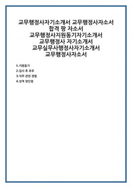 교무행정사자기소개서 교무행정사자소서 합격 팡 자소서 교무행정사지원동기자기소개서 교무행정사 자기소개서 교무실무사행정사자기소개서-1페이지