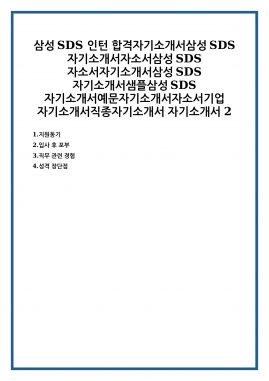 삼성SDS 인턴 합격자기소개서삼성SDS자기소개서자소서삼성SDS자소서자기소개서삼성SDS자기소개서샘플삼성SDS자기소개서예문자기소개서자소서기업 자기소개서직종자기소개서 자기소개서 2-1페이지