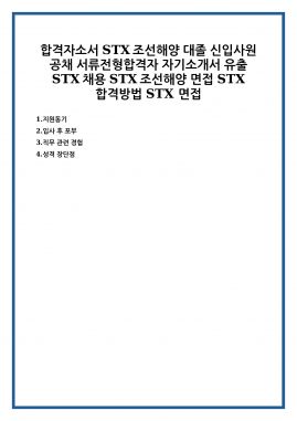 합격자소서 STX조선해양 대졸 신입사원 공채 서류전형합격자 자기소개서 유출 STX채용 면접 STX 합격방법-1페이지