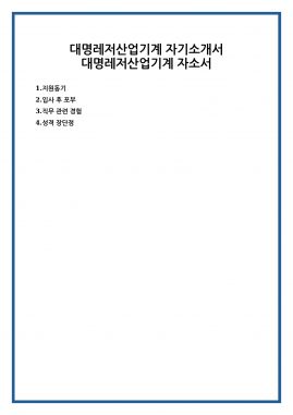 대명레저산업기계 자기소개서 자소서-1페이지