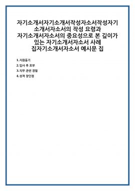 자기소개서자기소개서작성자소서작성자기소개서자소서의 작성 요령과 자기소개서자소서의 중요성으로 본 깊이가 있는 자기소개서자소서 사례 집자기소개서자소서 예시문 집-1페이지