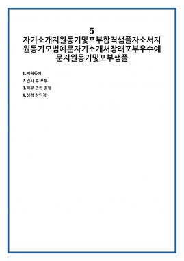 5자기소개지원동기및포부합격샘플자소서지원동기모범예문자기소개서장래포부우수예문지원동기및포부샘플-1페이지