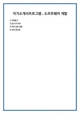자기소개서프로그램 ․ 소프트웨어 개발-1페이지