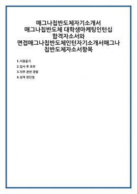 매그나칩반도체자기소개서 매그나칩반도체 대학생마케팅인턴십 합격자소서와 면접매그나칩반도체인턴자기소개서매그나칩반도체자소서항목-1페이지