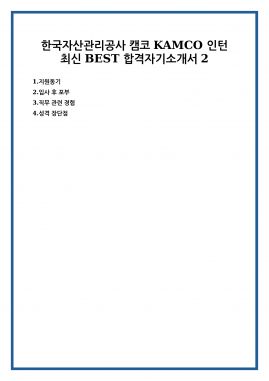 한국자산관리공사 캠코 KAMCO 인턴 최신 BEST 합격자기소개서 2-1페이지