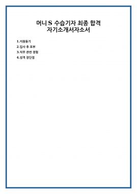 머니S 수습기자 최종 합격 자기소개서자소서-1페이지
