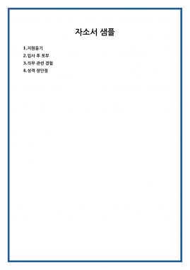 자소서 샘플 레포트 자료-1페이지