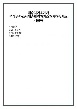 대승자기소개서 주대승자소서대승합격자기소개서대승자소서항목-1페이지