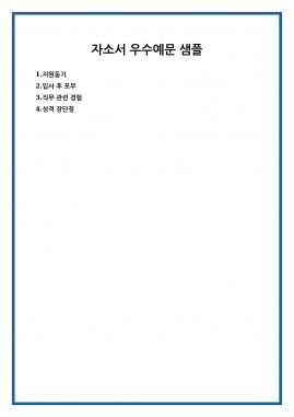 자소서 우수예문 샘플-1페이지