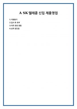A SK텔레콤 신입 제품영업-1페이지