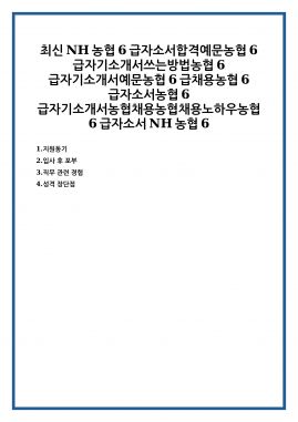 최신NH농협6급자소서합격예문농협6급자기소개서쓰는방법농협6급자기소개서예문농협6급채용농협6급자소서농협6급자기소개서농협채용농협채용노하우농협6급자소서NH농협6-1페이지