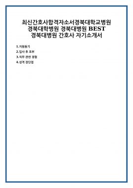 최신간호사합격자소서경북대학교병원 경북대학병원 경북대병원 BEST 간호사 자기소개서-1페이지