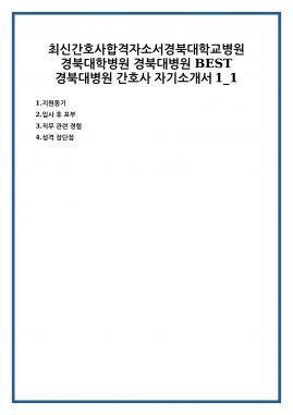 최신간호사합격자소서경북대학교병원 경북대학병원 경북대병원 BEST 간호사 자기소개서1_1-1페이지