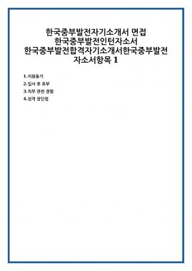 한국중부발전자기소개서 면접 한국중부발전인턴자소서 한국중부발전합격자기소개서한국중부발전자소서항목1-1페이지