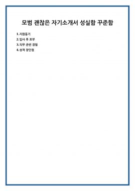 모범 괜찮은 자기소개서 성실함 꾸준함-1페이지