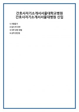간호사자기소개서서울대학교병원 간호사자기소개서서울대병원 신입-1페이지