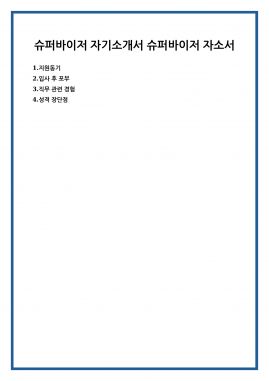 슈퍼바이저 자기소개서 자소서-1페이지