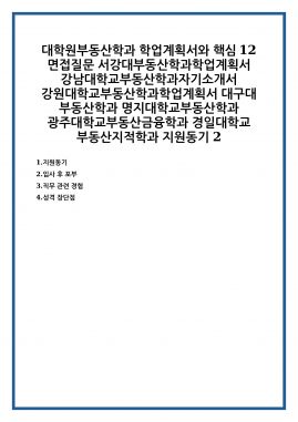 대학원부동산학과 학업계획서와 핵심12면접질문 서강대부동산학과학업계획서 강남대학교부동산학과자기소개서 강원대학교부동산학과학업계획서 대구대 부동산학과 명지대학교부동산학과 광주대학교부동산금융학과 경일대학교 부동산지적학과 지원동기 2-1페이지