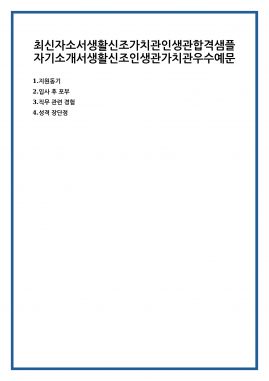 최신자소서생활신조가치관인생관합격샘플자기소개서생활신조인생관가치관우수예문-1페이지