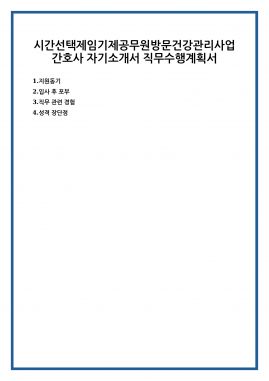시간선택제임기제공무원방문건강관리사업 간호사 자기소개서 직무수행계획서-1페이지