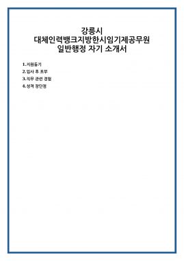 강릉시 대체인력뱅크지방한시임기제공무원 일반행정 자기 소개서-1페이지