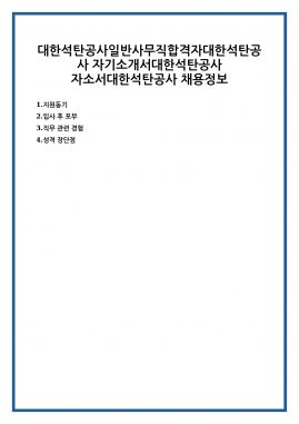 대한석탄공사일반사무직합격자대한석탄공사 자기소개서대한석탄공사 자소서대한석탄공사 채용정보-1페이지