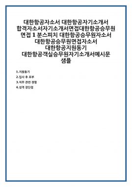 대한항공자소서 대한항공자기소개서 합격자소서자기소개서면접대한항공승무원면접1분스피치 대한항공승무원자소서 대한항공승무원면접자소서 대한항공지원동기 대한항공객실승무원자기소개서예시문 샘플-1페이지
