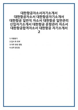 대한항공자소서자기소개서 대한항공자소서 대한항공자기소개서 대한항공 일반직 자소서 일반관리 신입자기소개서 운항관리 대한항공합격자소서 자기소개서 2-1페이지