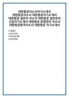 대한항공자소서자기소개서 대한항공자소서 대한항공자기소개서 대한항공 일반직 자소서 일반관리 신입자기소개서 운항관리 대한항공합격자소서 자기소개서-1페이지
