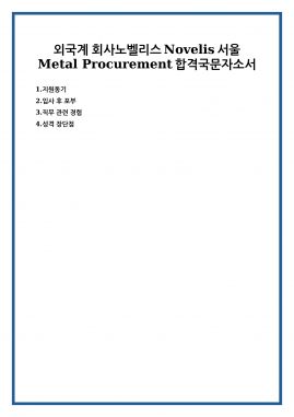 외국계 회사노벨리스Novelis서울Metal Procurement합격국문자소서-1페이지