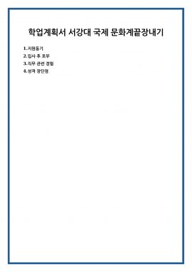 학업계획서 서강대 국제 문화계끝장내기-1페이지