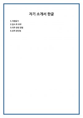 자기 소개서 한글-1페이지