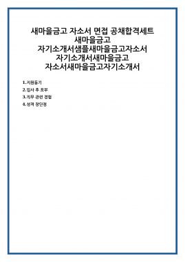 새마을금고 자소서 면접 공채합격세트 자기소개서샘플새마을금고자소서 자기소개서새마을금고 자소서새마을금고자기소개서-1페이지
