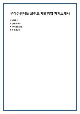 우아한형제들 브랜드 제휴영업 자기소개서-1페이지