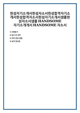 한섬자기소개서한섬자소서한섬합격자기소개서한섬합격자소서한섬자기소개서샘플한섬자소서샘플HANDSOME자기소개개서HANDSOME자소서-1페이지