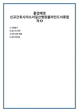 졸업예정 신규간호사자소서일산병원블라인드서류합격O-1페이지