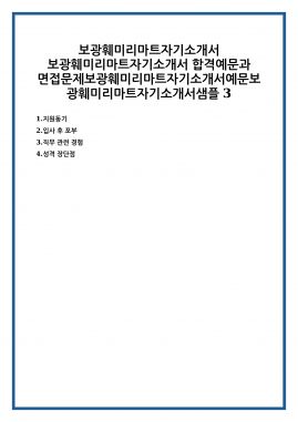 보광훼미리마트자기소개서 합격예문과 면접문제보광훼미리마트자기소개서예문보광훼미리마트자기소개서샘플 3-1페이지