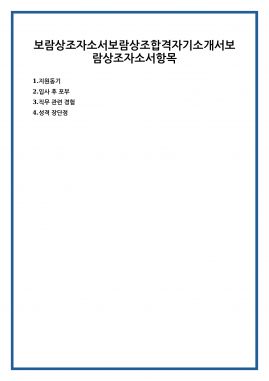 보람상조자소서보람상조합격자기소개서보람상조자소서항목-1페이지
