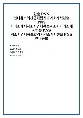 한솔PNS인티큐브최신공채합격자기소개서한솔PNS자기소개서자소서인티큐브자소서자기소개서한솔PNS자소서인티큐브합격자기소개서한솔PNS인티큐브-1페이지