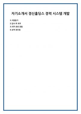 자기소개서 경신홀딩스 경력 시스템 개발-1페이지