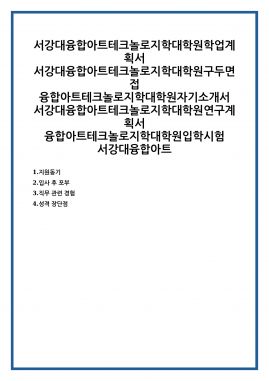 서강대융합아트테크놀로지학대학원학업계획서 서강대융합아트테크놀로지학대학원구두면접 융합아트테크놀로지학대학원자기소개서 서강대융합아트테크놀로지학대학원연구계획서 융합아트테크놀로지학대학원입학시험 서강대융합아트-1페이지