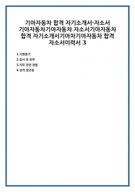 기아자동차 합격 자기소개서·자소서 기아자동차기아자동차 자소서기아자동차 자기소개서기아차기아자동차 자소서이력서 3-1페이지