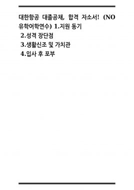 대한항공 대졸공채, 합격 자소서! (NO 유학어학연수)-1페이지