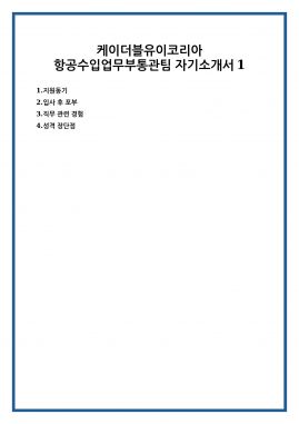 케이더블유이코리아 항공수입업무부통관팀 자기소개서1-1페이지