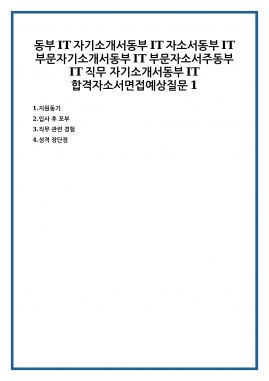 동부IT자기소개서동부IT자소서동부IT부문자기소개서동부IT부문자소서주동부 IT직무 자기소개서동부IT합격자소서면접예상질문1-1페이지