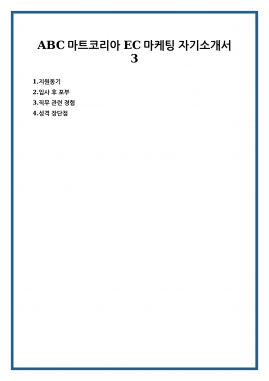 ABC마트코리아 EC마케팅 자기소개서 3-1페이지