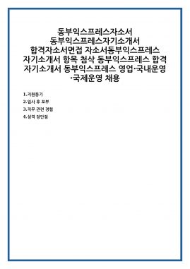 동부익스프레스자소서 동부익스프레스자기소개서 합격자소서면접 자소서동부익스프레스 자기소개서 항목 첨삭 동부익스프레스 합격 영업·국내운영·국제운영 채용-1페이지